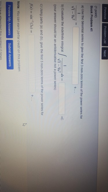 Solved Previous Problem List Next (1 point) Book Problem 41 | Chegg.com