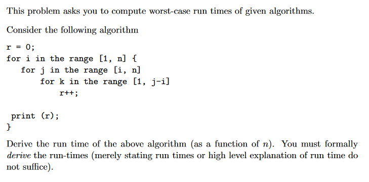 Solved This Problem Asks You To Compute Worst Case Run Times 