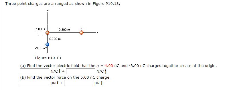 Solved Three point charges are arranged as shown in Figure | Chegg.com