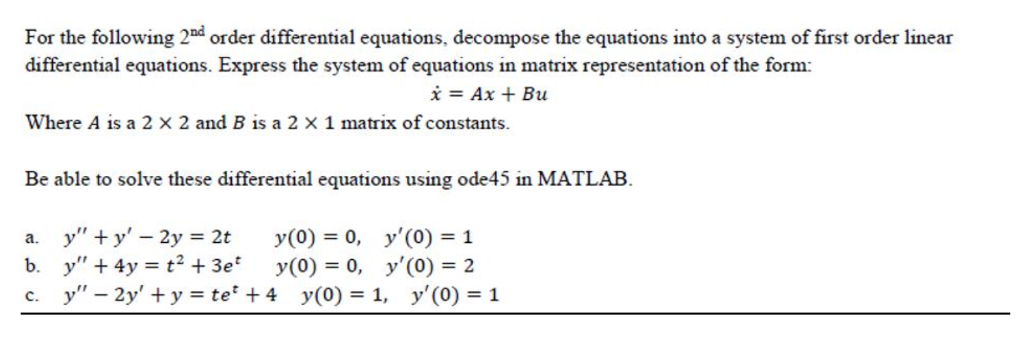 Solved For the following 2^nd order differential equations, | Chegg.com