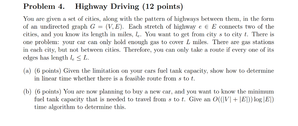 Solved Problem 4. Highway Driving (12 points) You are given | Chegg.com
