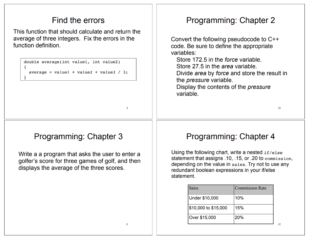 Solved ind the errors Programming: Chapter 2 This function | Chegg.com