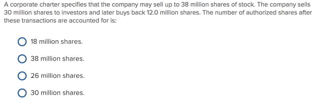 Solved A corporate charter specifies that the company may | Chegg.com