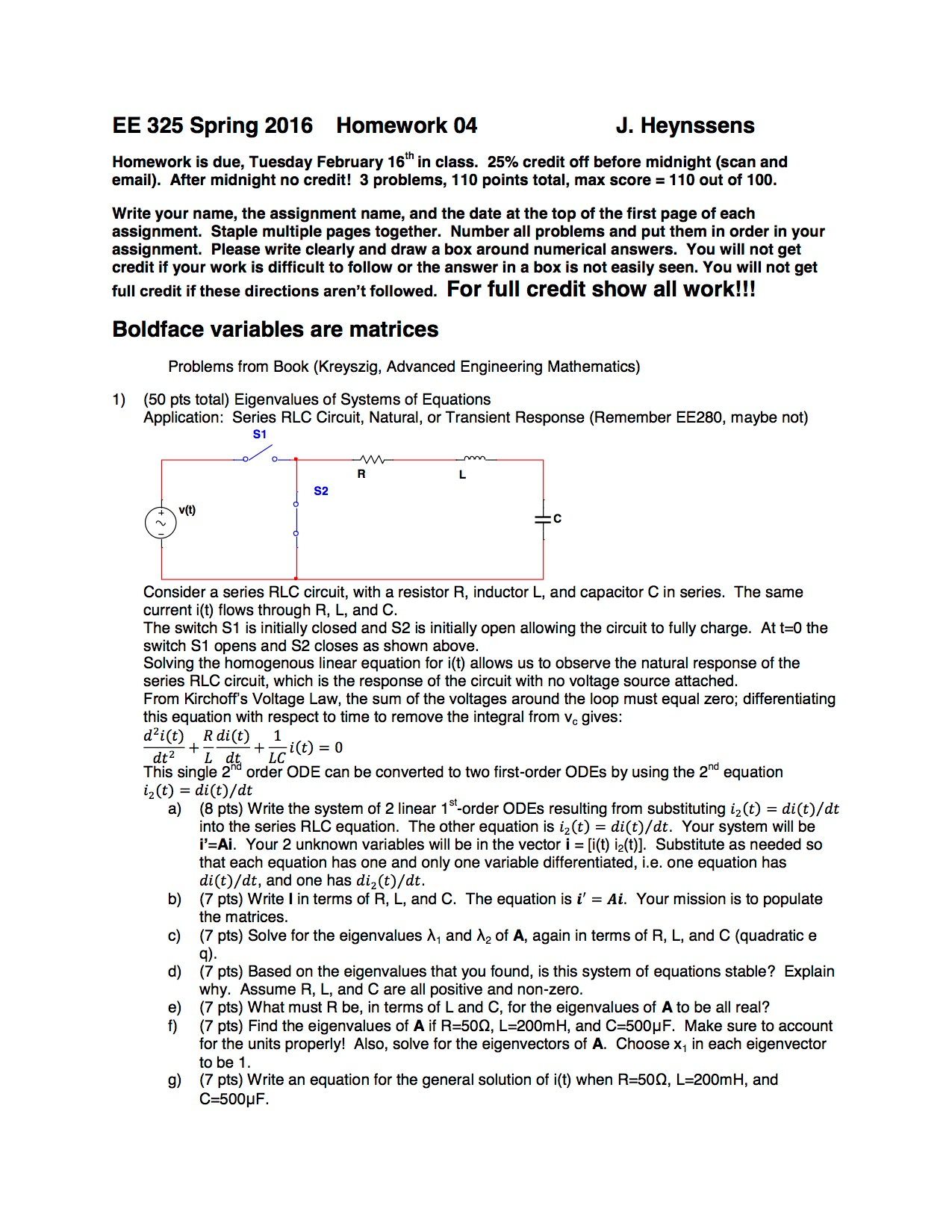 Solved Eigenvalues Application: Gyroscope The differential | Chegg.com