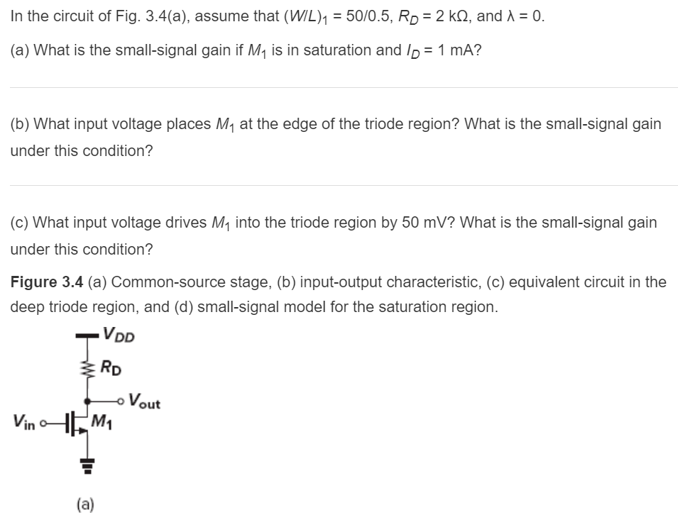 Solved In the circuit of Fig. 3.4(a), assume that | Chegg.com