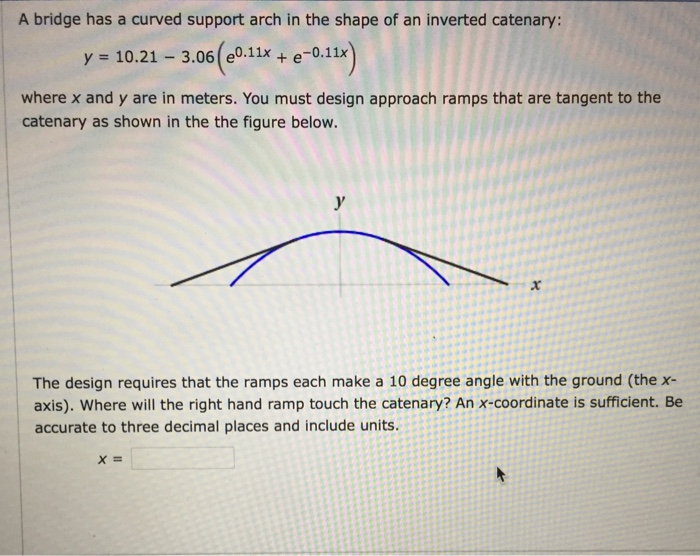 Solved A bridge has a curved support arch in the shape of an | Chegg.com