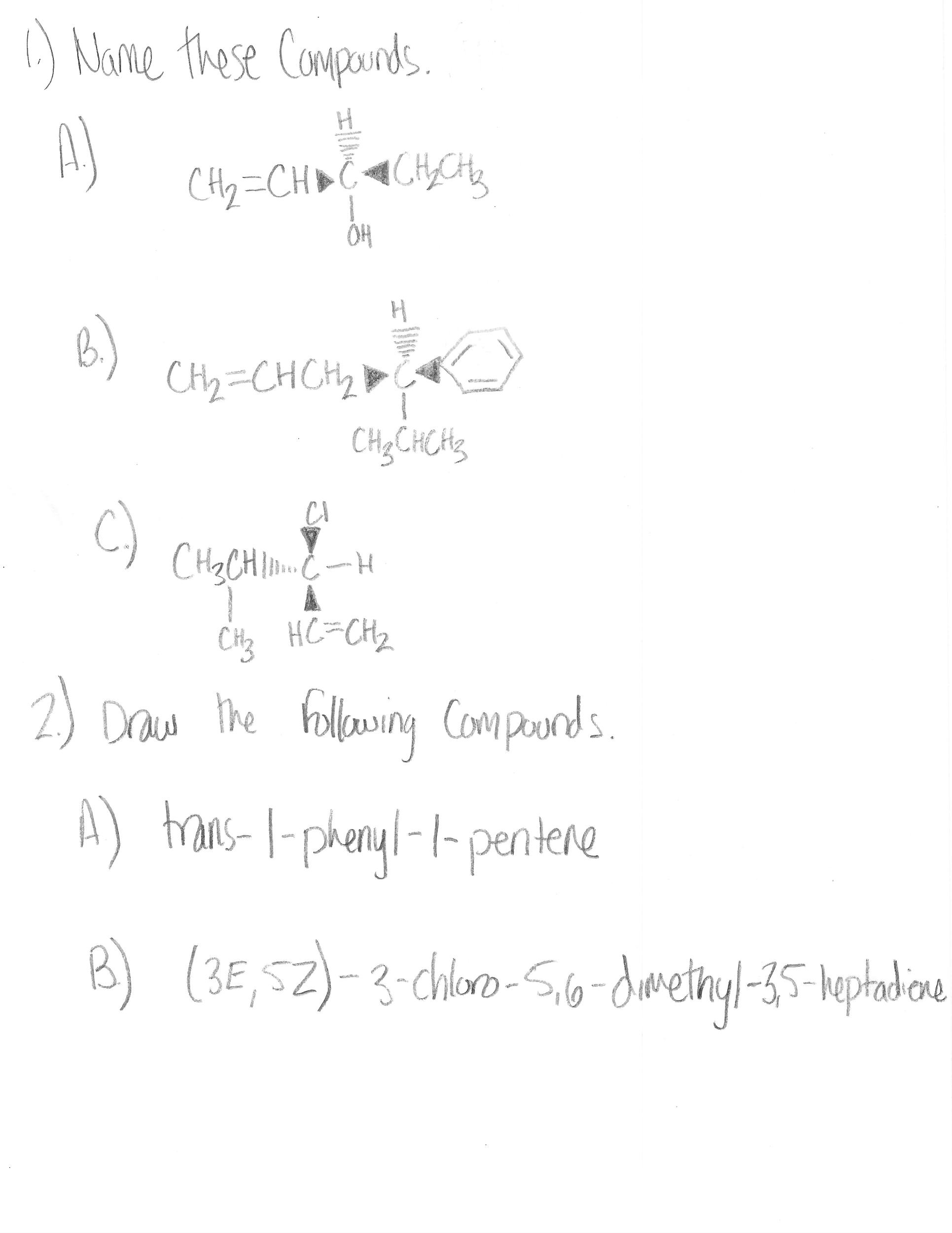 Solved Name these compounds Draw the following Compounds | Chegg.com