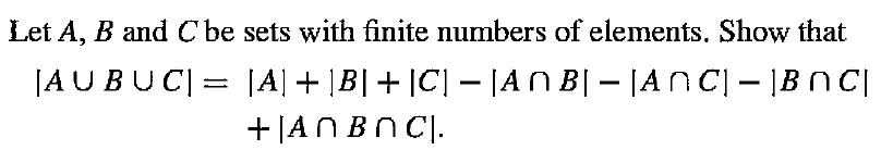 Solved Let A, B and C be sets with finite numbers of | Chegg.com