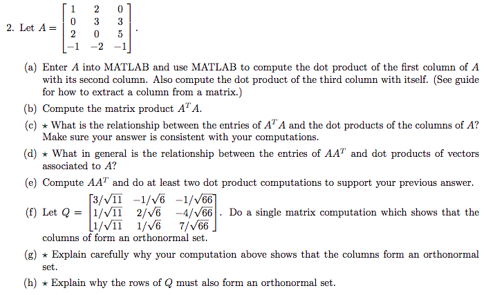 Solved Hello, this is my matlab hw from linear algebra | Chegg.com
