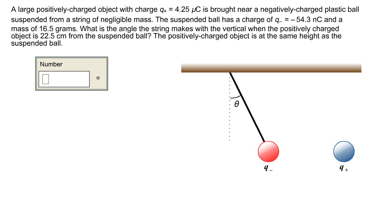 Solved A large positively-charged object with charge q+ = | Chegg.com