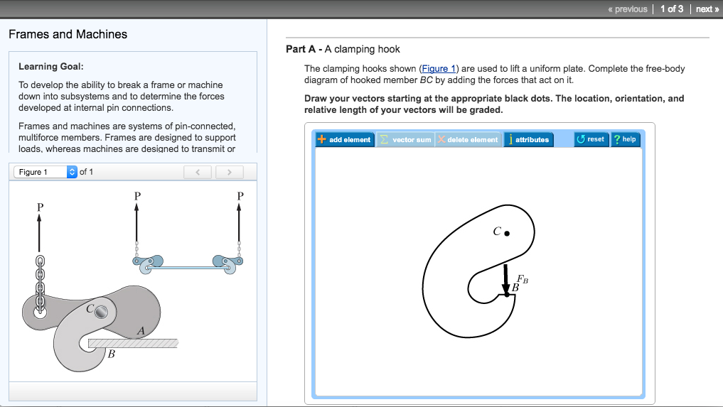 Solved « previous | 1 of 3 next » Frames and Machines Part A | Chegg.com