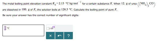 Solved The molal boiling point elevation constant Kb= 2.13 | Chegg.com