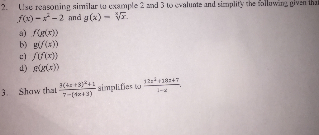 Solved Use reasoning similar to example 2 and 3 to evaluate | Chegg.com