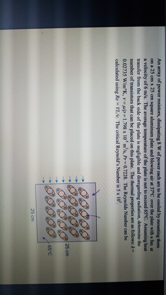 Solved An array of power resistors, dissipating 8 W of power | Chegg.com