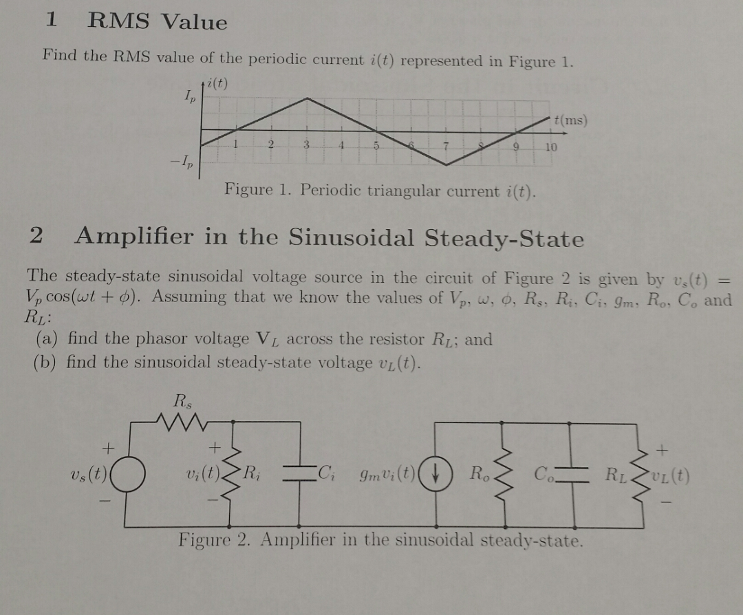 Solved RMS value Find the RMS value of the periodic current | Chegg.com