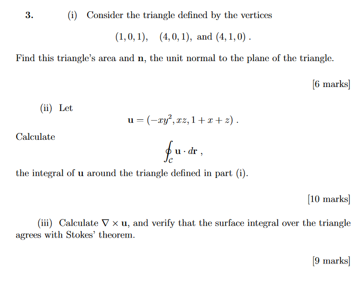 Solved 3. 3. ) Consider the triangle defined by the vertices | Chegg.com