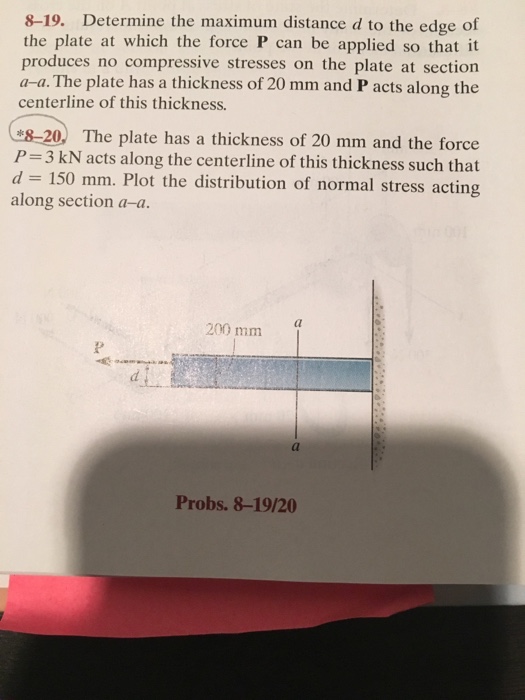 Solved Determine the maximum distance d to the edge of the | Chegg.com
