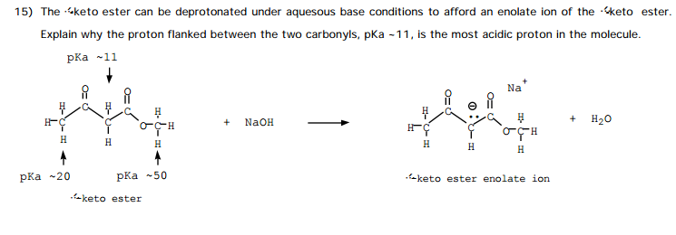 Solved The -keto ester can be deprotonated under aquesous | Chegg.com