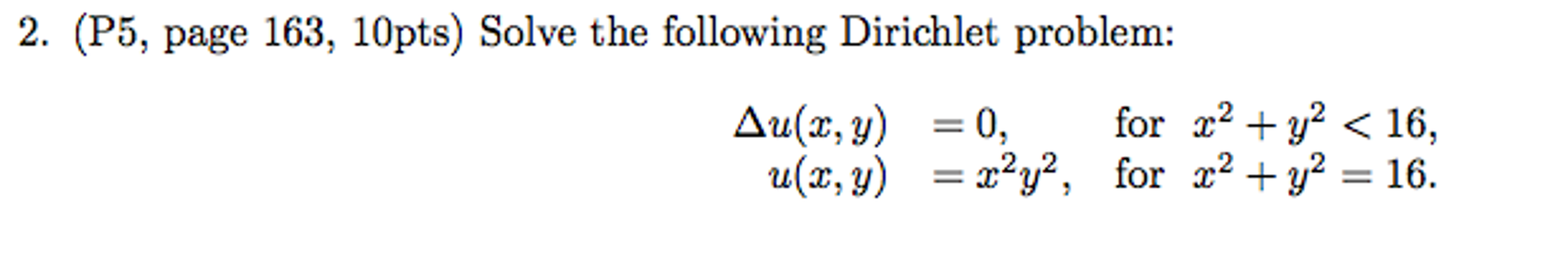 Solved Solve the following Dirichlet problem of a disk in | Chegg.com