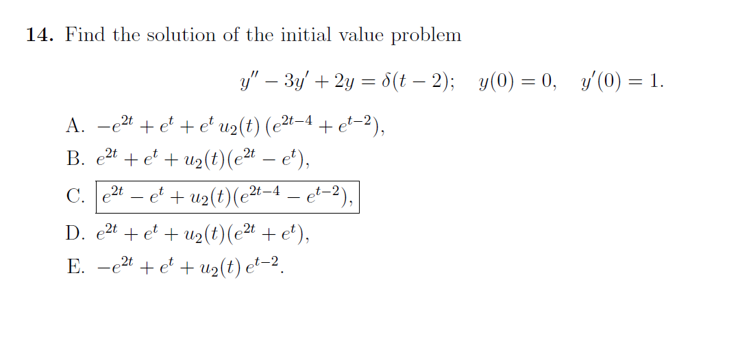 Solved 14. Find the solution of the initial value problem | Chegg.com