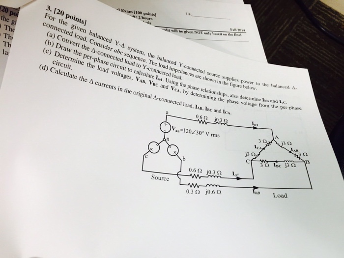 Solved For the given balanced Y-Delta system the balanced | Chegg.com