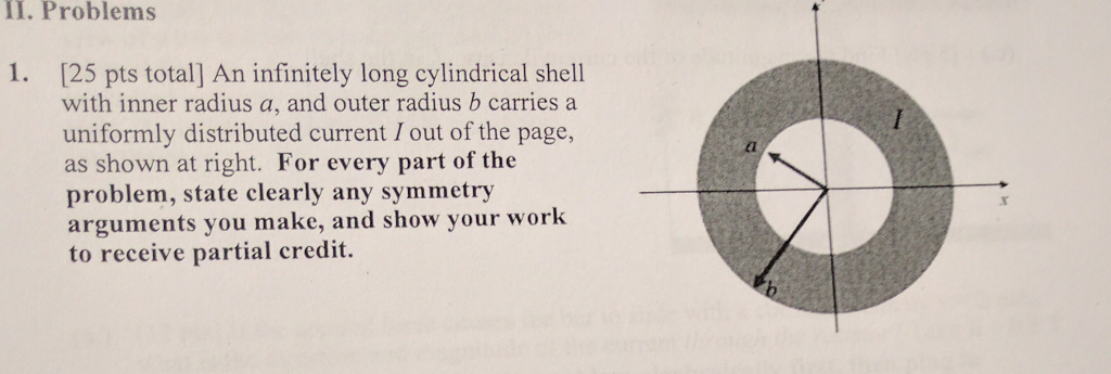 Solved II. Problems 1. (25 pts total] An infinitely long | Chegg.com