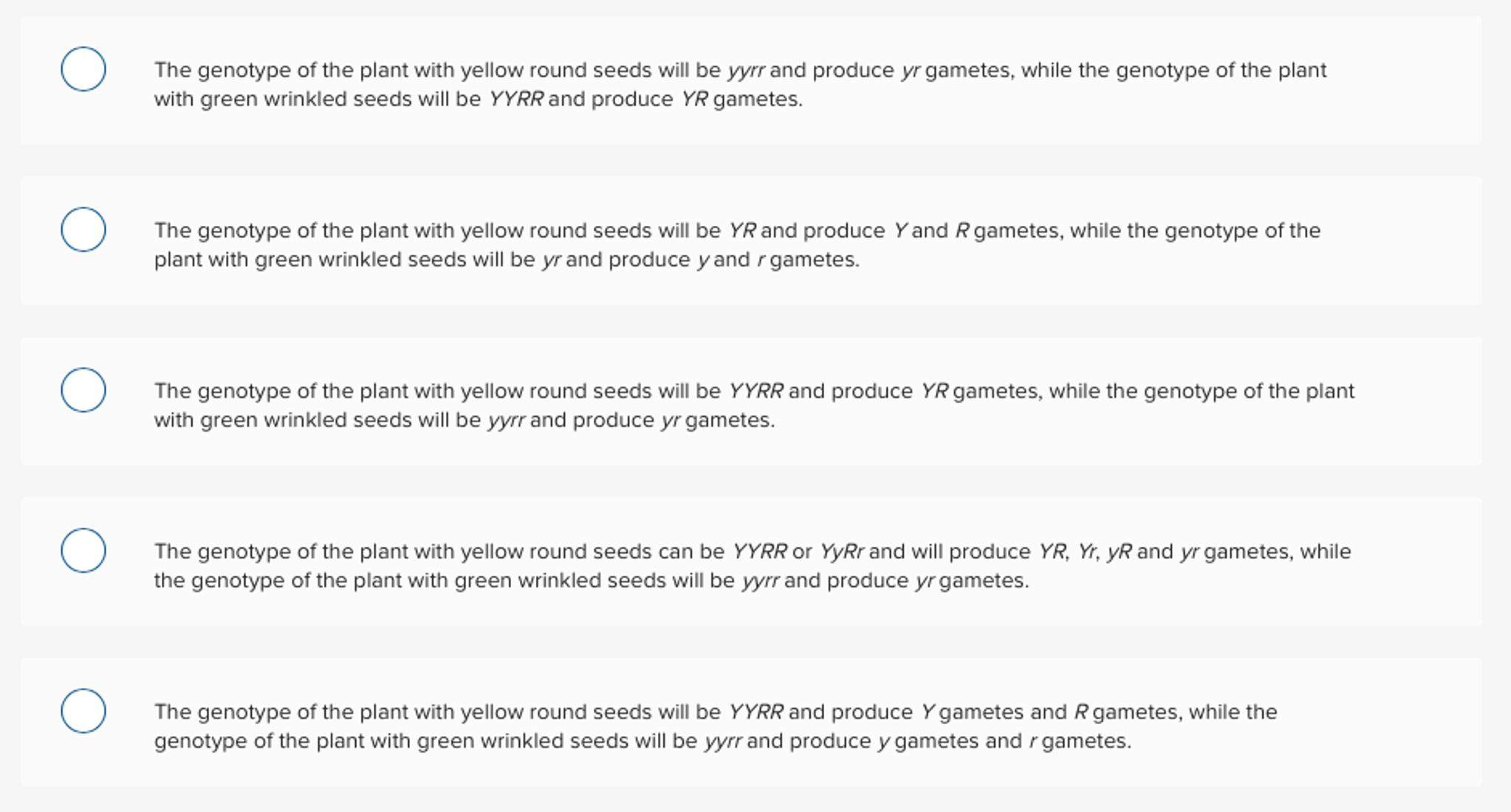 Solved In pea plants, yellow seeds (Y) are dominant to green | Chegg.com Solved In pea plants, yellow seeds (Y) are dominant to green | Chegg.com