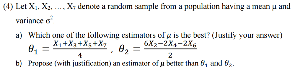 Solved Let X_1, X_2,...,X_7 denote a random sample from a | Chegg.com