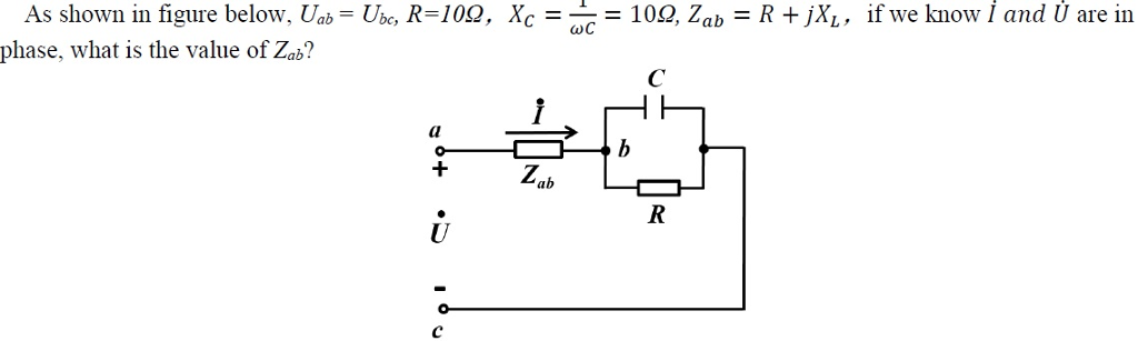 Solved As shown in figure below, U_ab = U_bc, R = 10 ohm, | Chegg.com