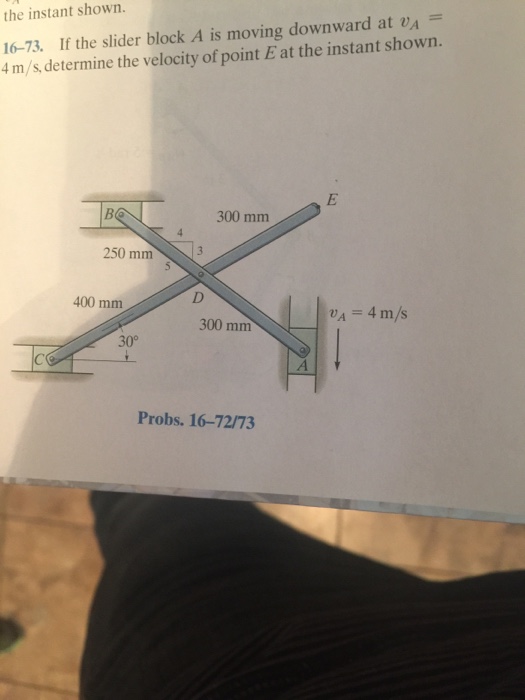 Solved If the slider block A is moving downward at va = 4 | Chegg.com