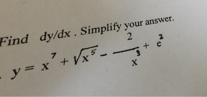 Solved Find dy/dx. Simplify your answer. y = x^7 + square | Chegg.com