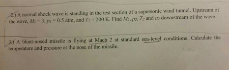 Solved Normal Shock Wave , compressible flows ( | Chegg.com
