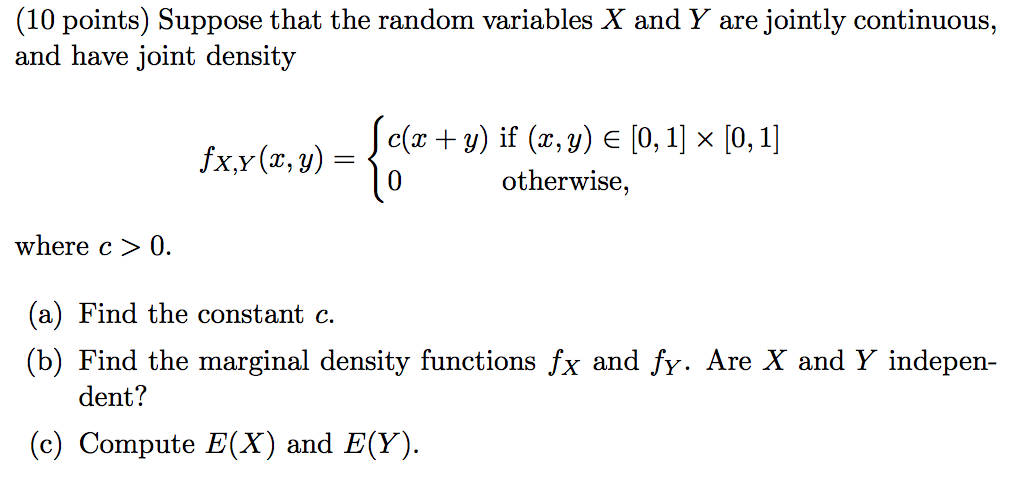 Solved Suppose that the random variables X and Y are jointly | Chegg.com