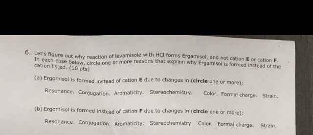 Let's figure out why reaction of leaves of levamisole | Chegg.com