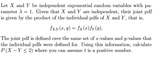 Solved Let X and Y be independent exponential random | Chegg.com