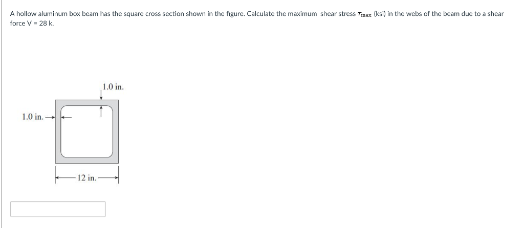 Solved A hollow aluminum box beam has the square cross | Chegg.com