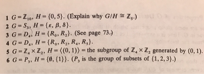 Solved EXERCISES Examples of Finite Quotient Groups elements | Chegg.com