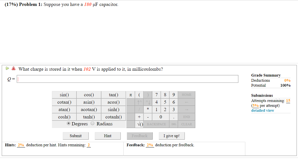 Solved (1796) Problem 1: Suppose you have a 180 μF capacitor | Chegg.com