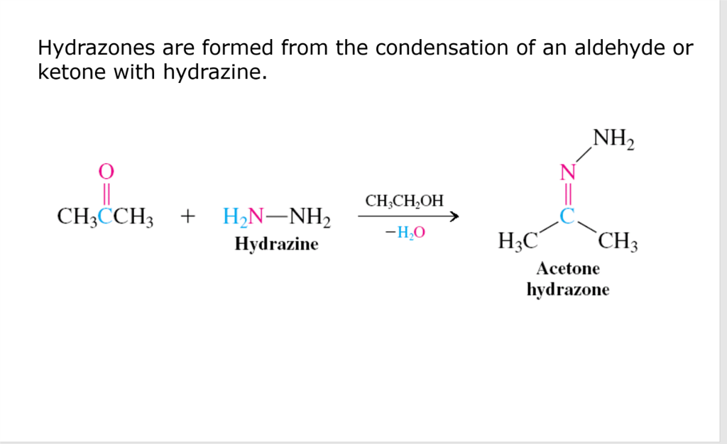 Solved Hydrazones are formed from the condensation of an | Chegg.com