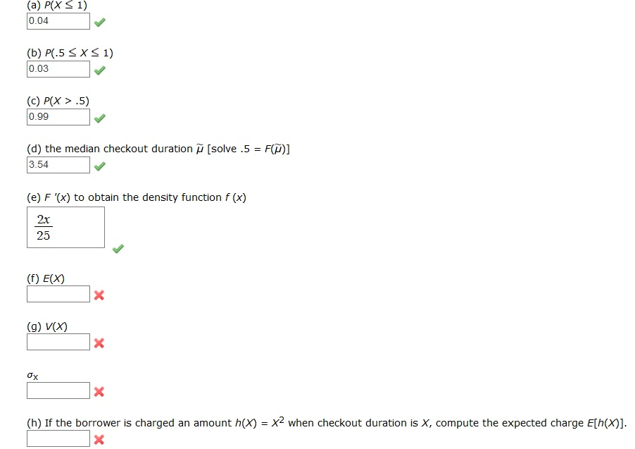 Solved The cdf of a certain college library checkout | Chegg.com