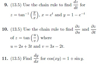 Solved Use the chain rule to find dy/dt for z = tan-1(y/x) X | Chegg.com