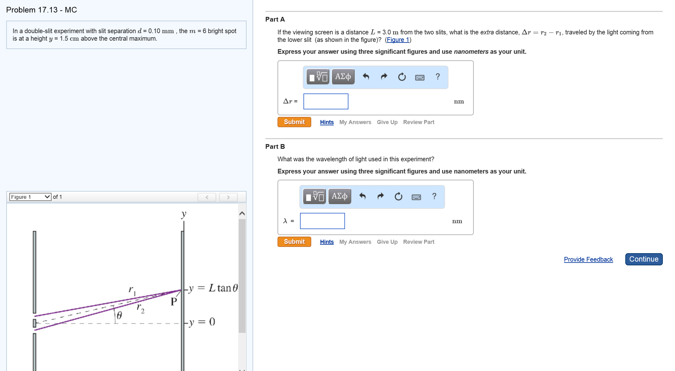 Solved In a double-slit experiment with slit separation d = | Chegg.com