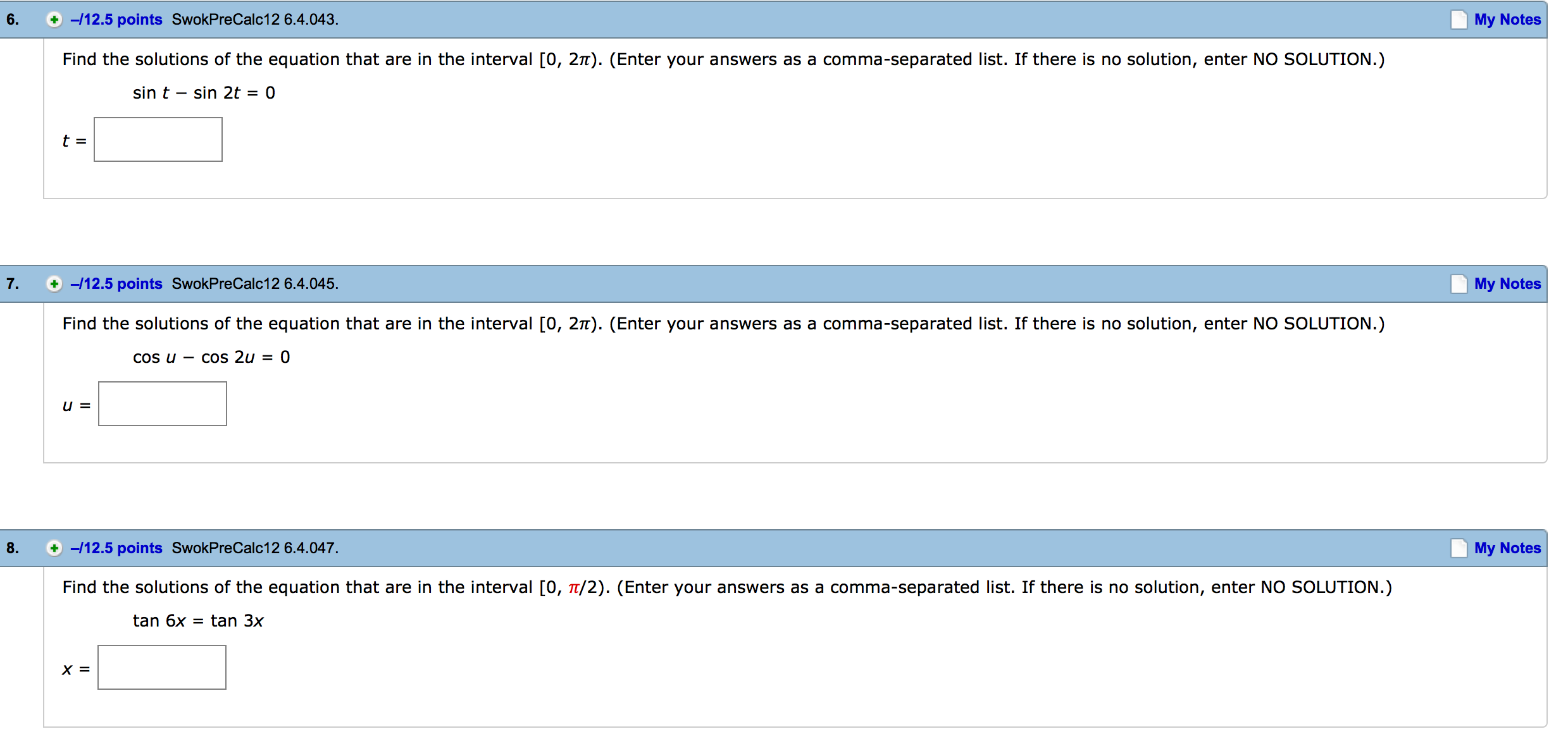 Solved Find the solutions of the equation that are in the | Chegg.com