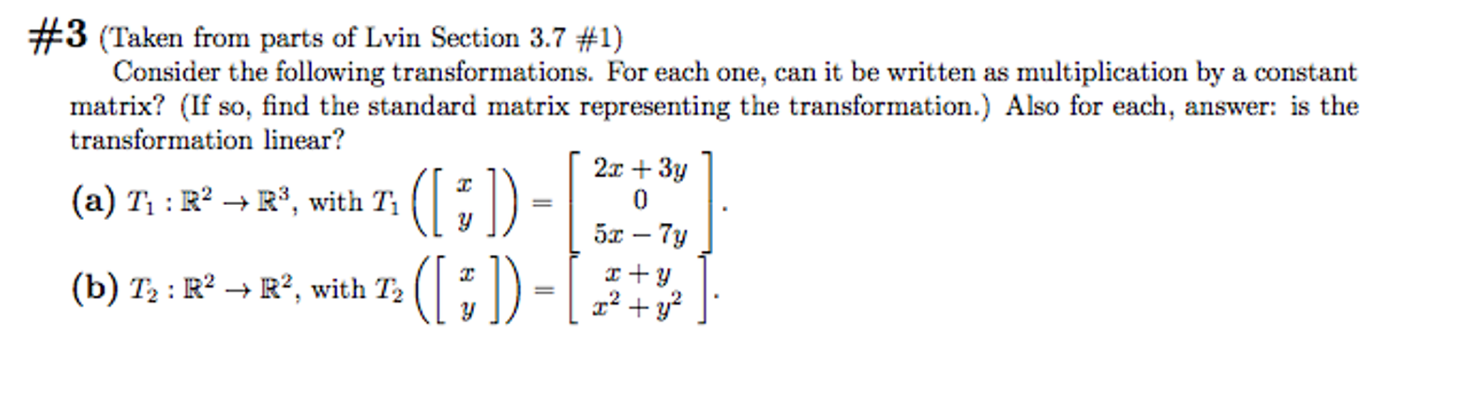 Solved Consider the following transformations. For each one, | Chegg.com