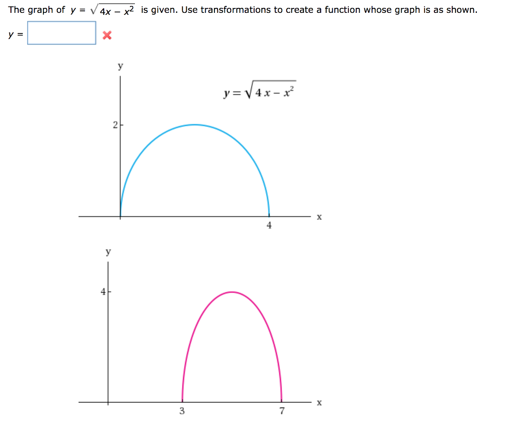 Solved The Graph Of Y4x X2 Is Given Use Transformations To 1058