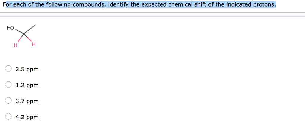 Solved 0 3.0 ppm 4.2 ppm 1.1 ppm 2.2 ppm | Chegg.com