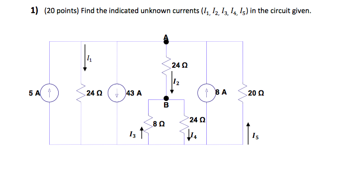 Solved Find the indicated unknown currents (I_1, I_2 I_3, | Chegg.com