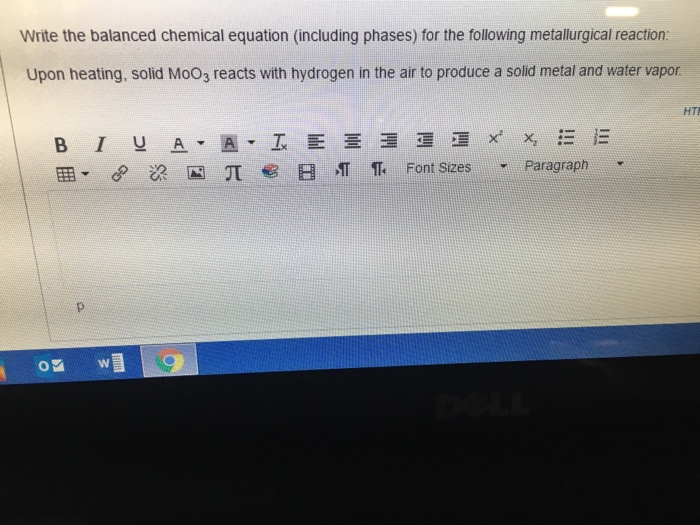 Solved Write the balanced chemical equation (including | Chegg.com