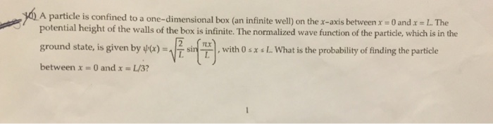 Solved A particle is confined to a one-dimensional box (an | Chegg.com