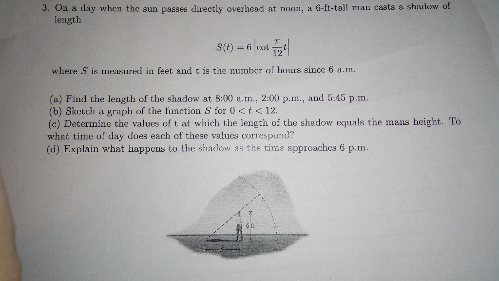 Solved 3. On a day when the sun passes directly overhead at | Chegg.com